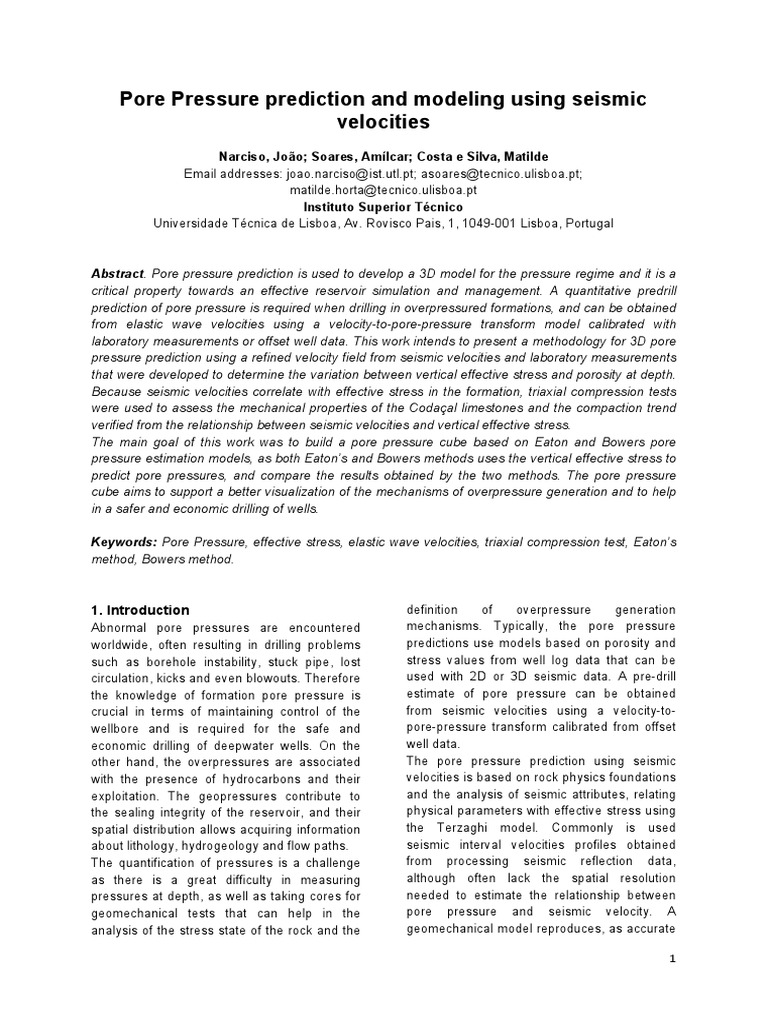 10.pore Pressure From Seismic PDF | PDF | Porosity | Stress (Mechanics)