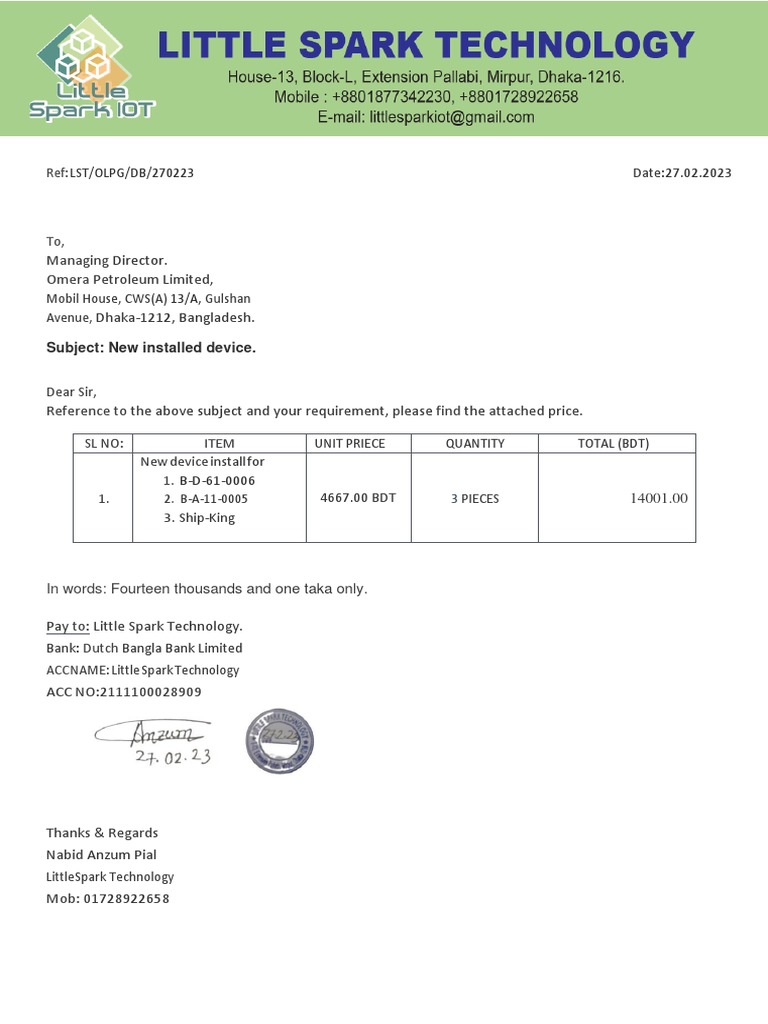 New Device Installation Proposal | PDF | Technology & Engineering