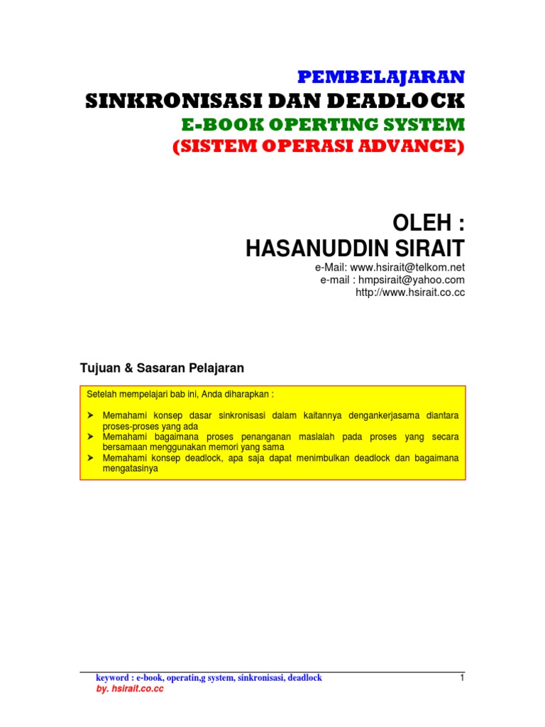 E Book Sinkronisasi Deadlock PDF | PDF