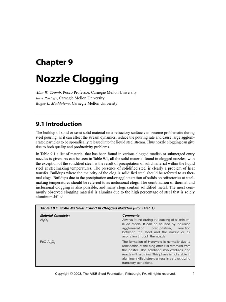 Nozzle Clogging | PDF | Casting (Metalworking) | Aluminium