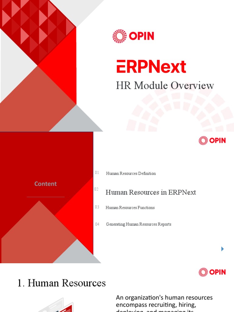 OPIN ERPNext HR Module Overview v1 05022023 | PDF | Human Resource ...