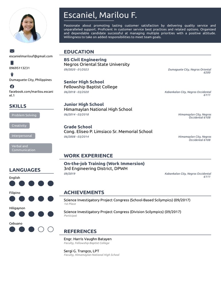 Escaniels Resume | PDF | Cognition | Communication