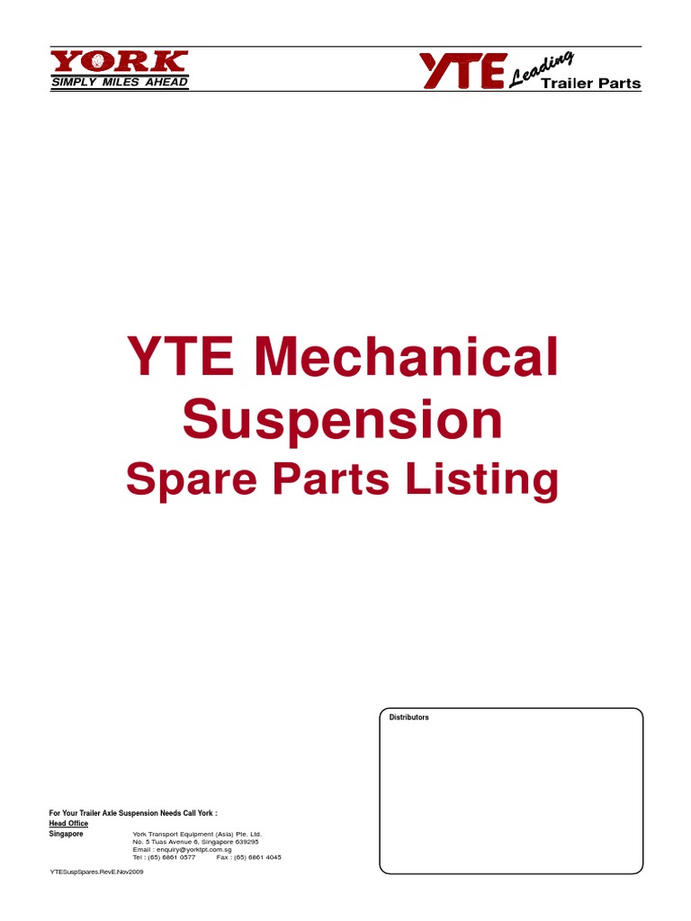 YTE Suspension Parts Catalog | PDF | Screw | Axle