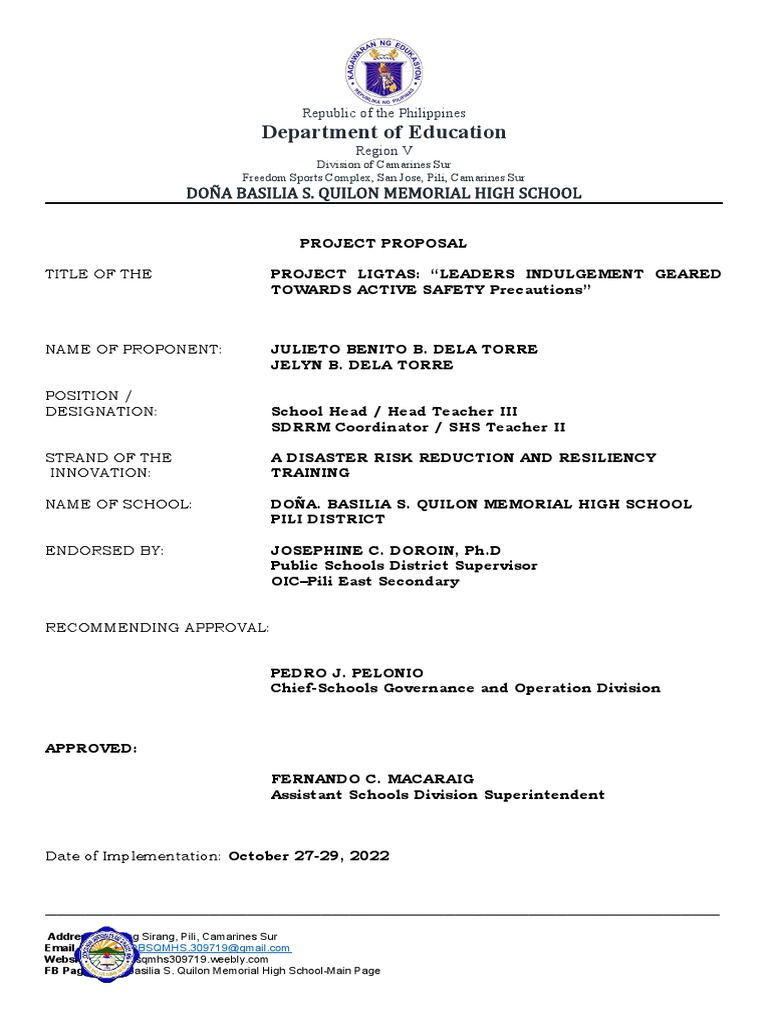 PROJECT PROPOSAL - Team BLDG | PDF | Disaster Risk Reduction