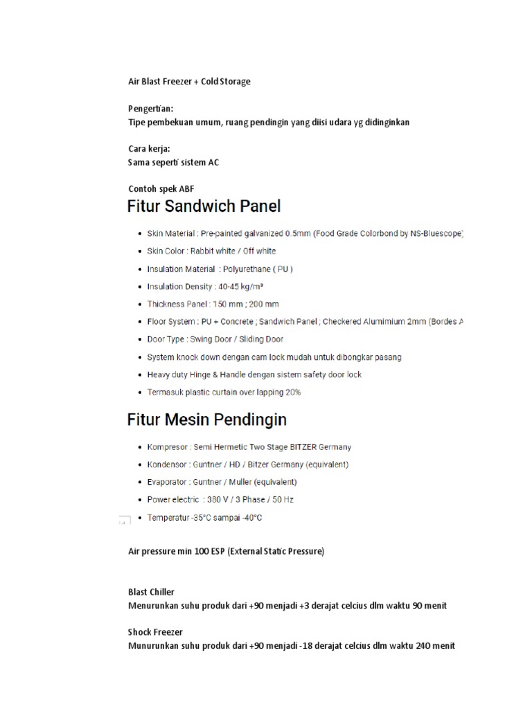 Air Blast Freezer | PDF | Komputer