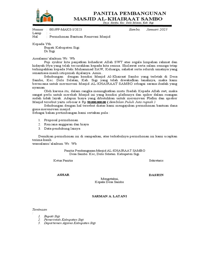 -Proposal-Pembangunan-Masjid.docx | PDF