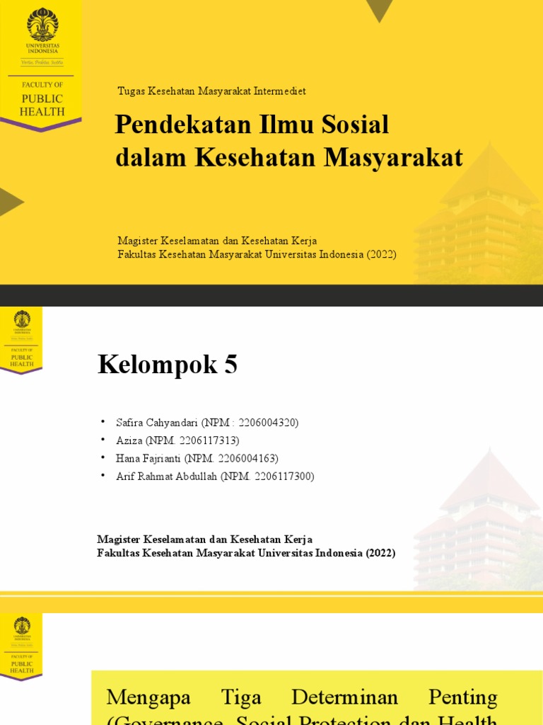 Tugas 8 - Kelompok 5 - Pendekatan Ilmu Sosial Dalam Kesmas | PDF | Ilmu Sosial | Kesehatan Holistik