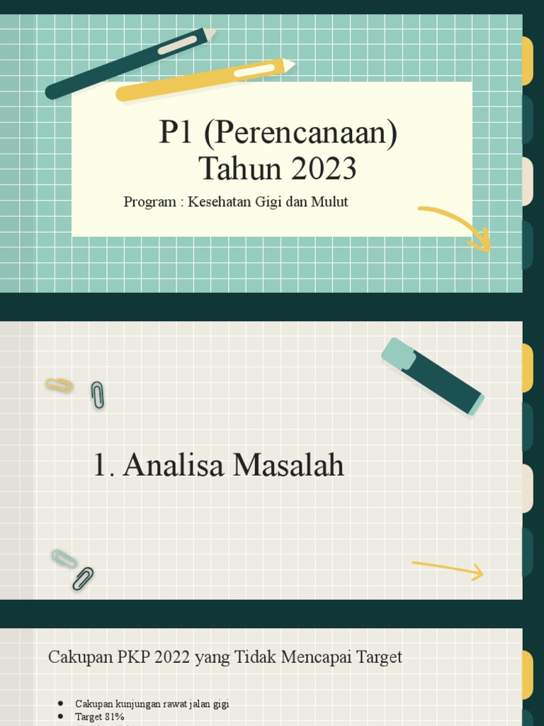 P1 (Perencanaan) Program Tahun 2023 POLI GIGI | PDF