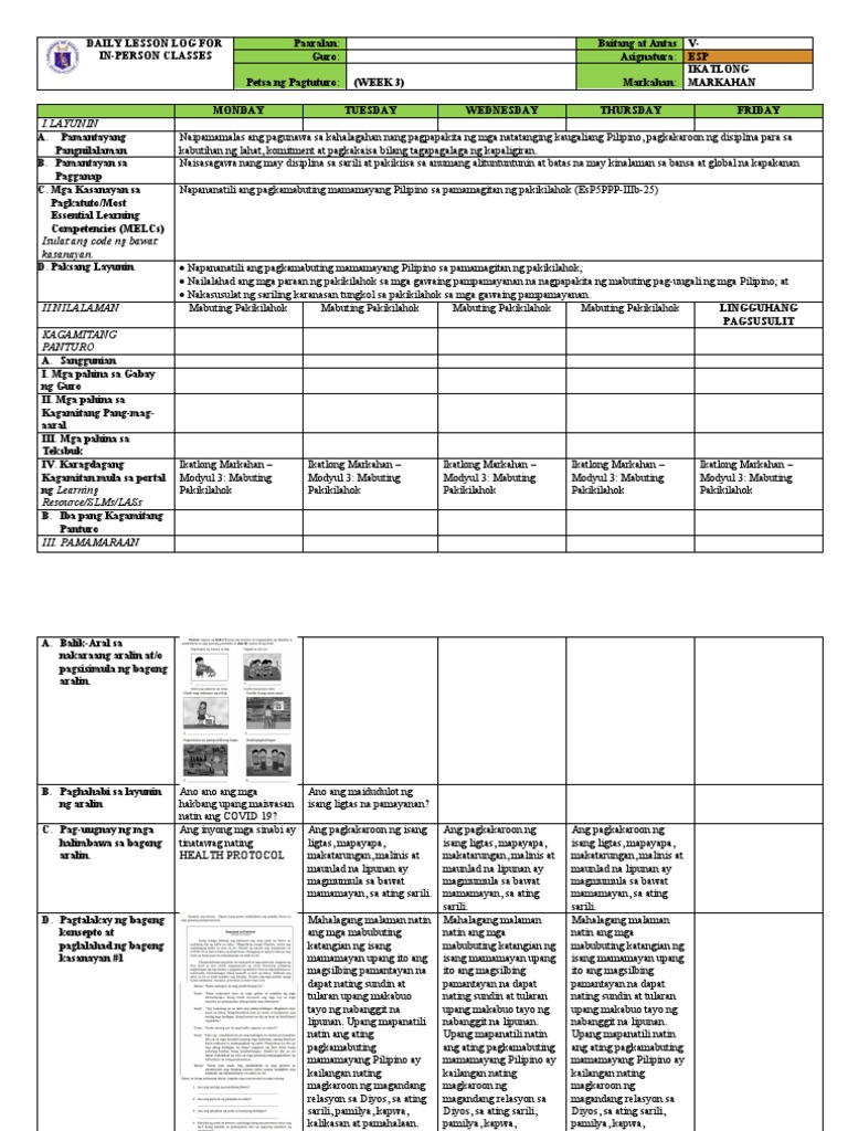 G5 Q3 W3 DLL ESP MELCs Seph | PDF