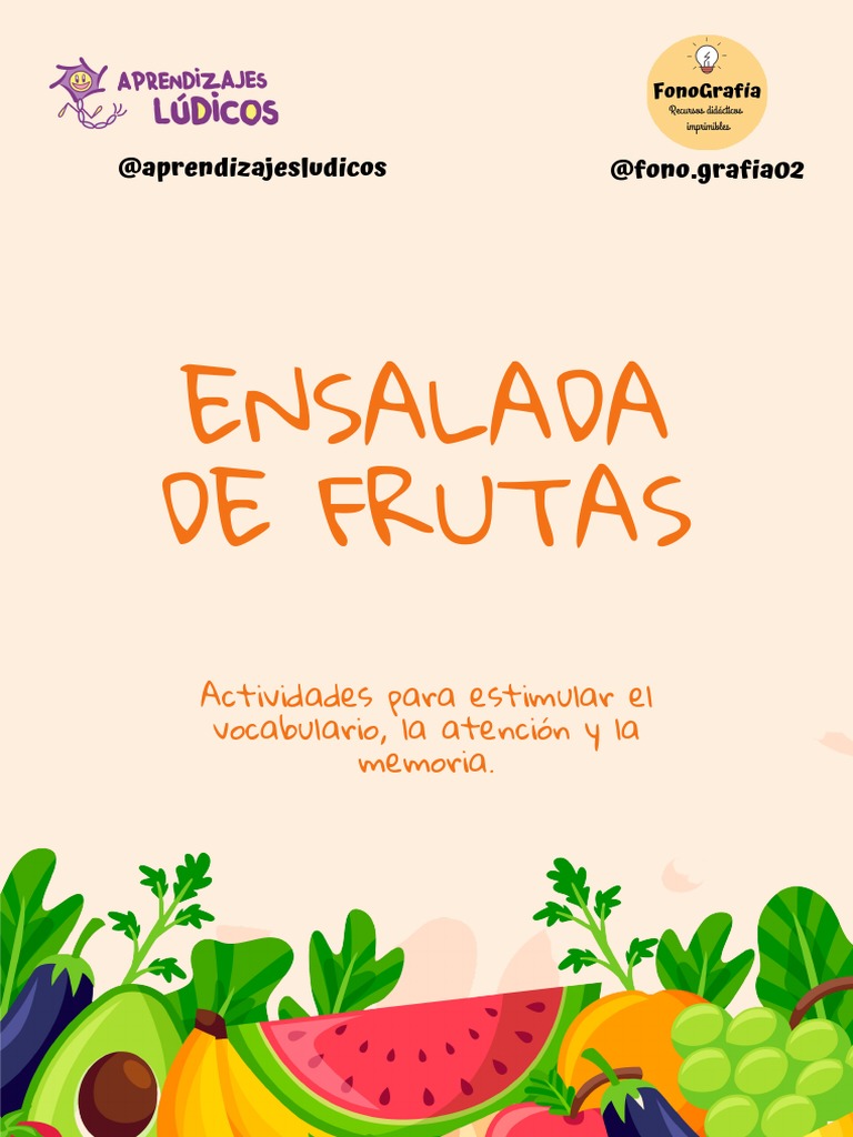 Actividades para ensalada de frutas | PDF | Cocina vegana | Fruta