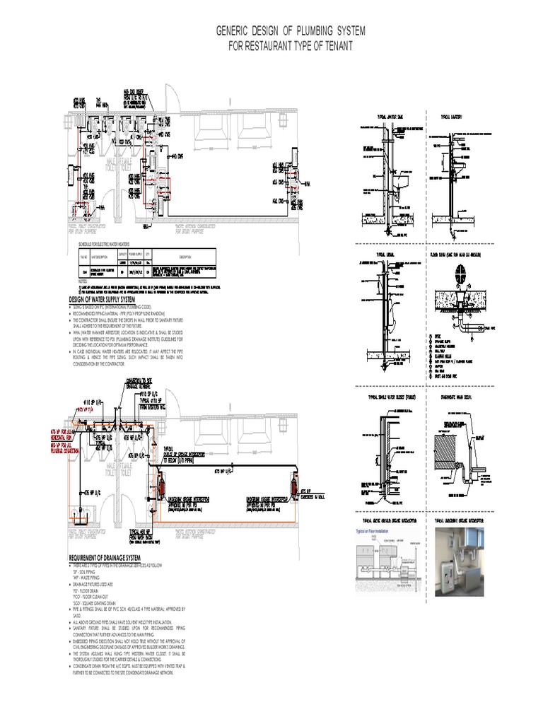 Generic Design of Plumbing System For Restaurant Type of Tenant | PDF ...