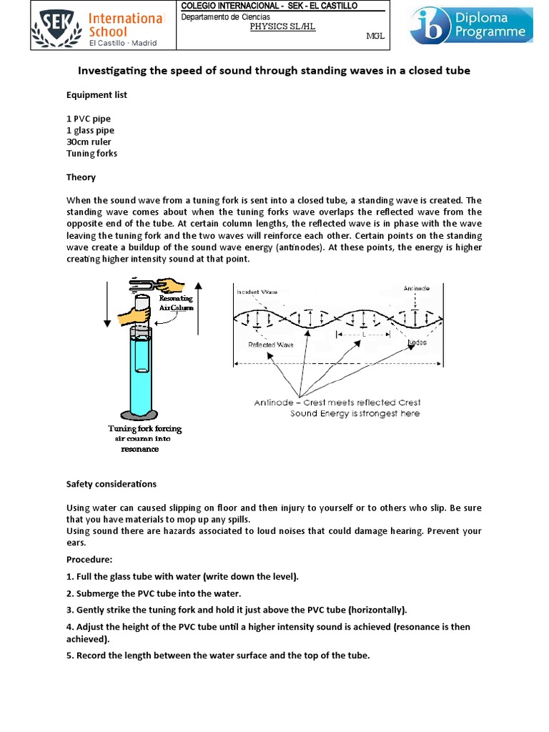 Speed of Sound in Closed Tube Study | PDF | Sound | Waves