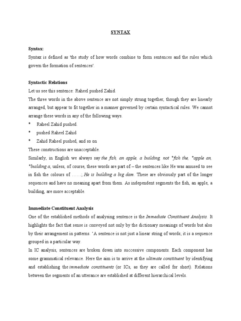 Syntax | PDF | Phrase | Syntax