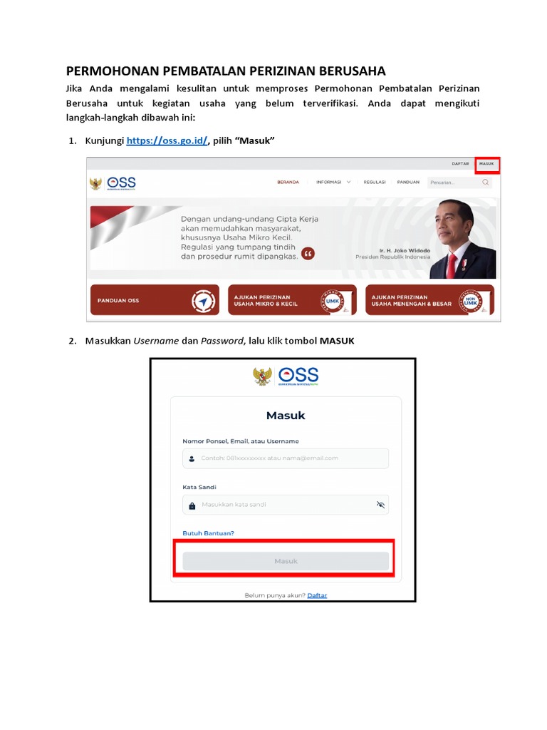 Perizinan Berusaha Pembatalan PDF | PDF