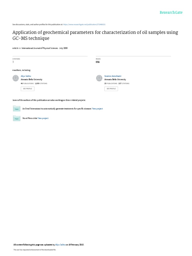 Application of Steranes C27, C28 and C29 PDF | PDF | Chemistry | Physical Sciences