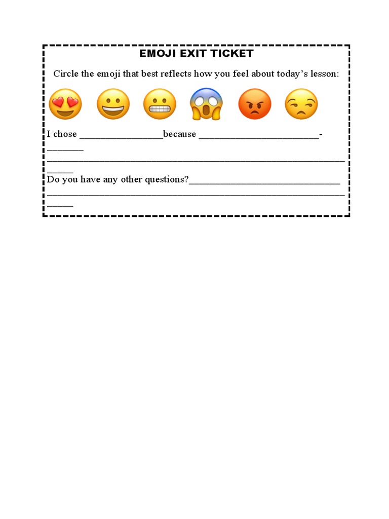 Emoji Exit Ticket | PDF