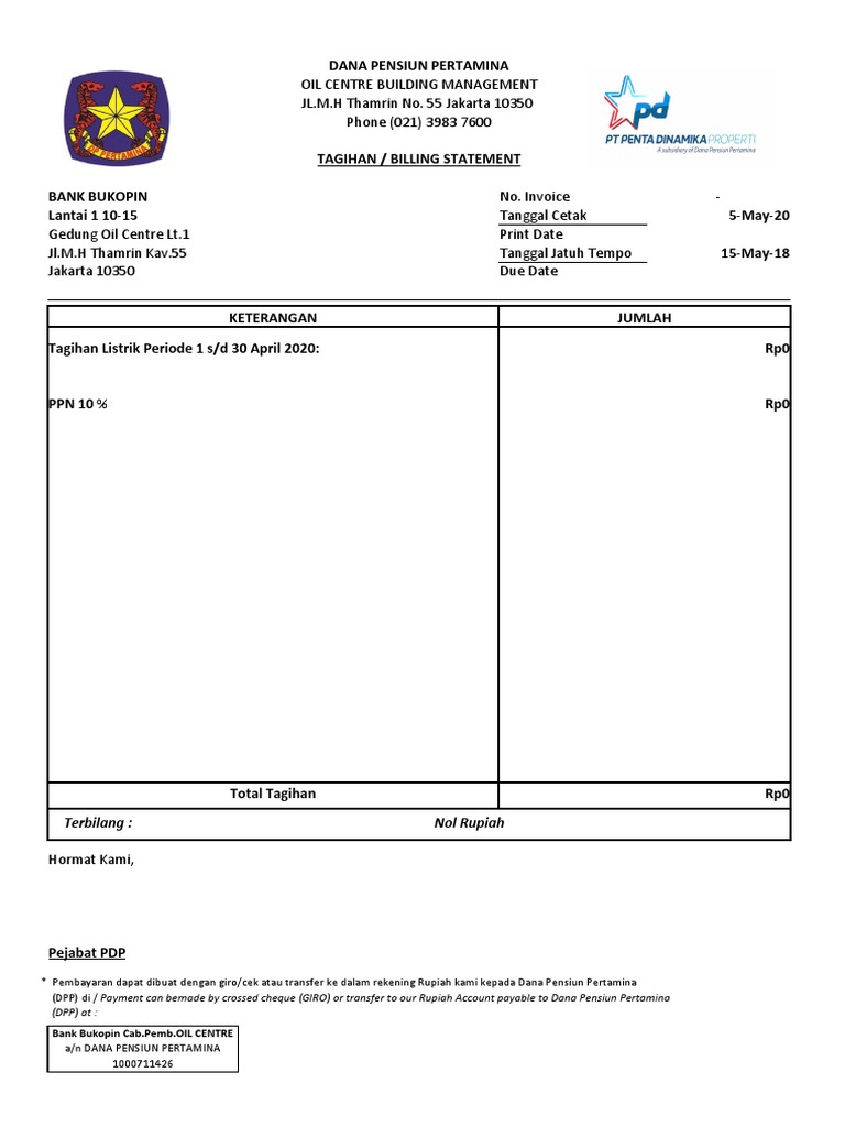 Draft Invoice OC - PDP | PDF