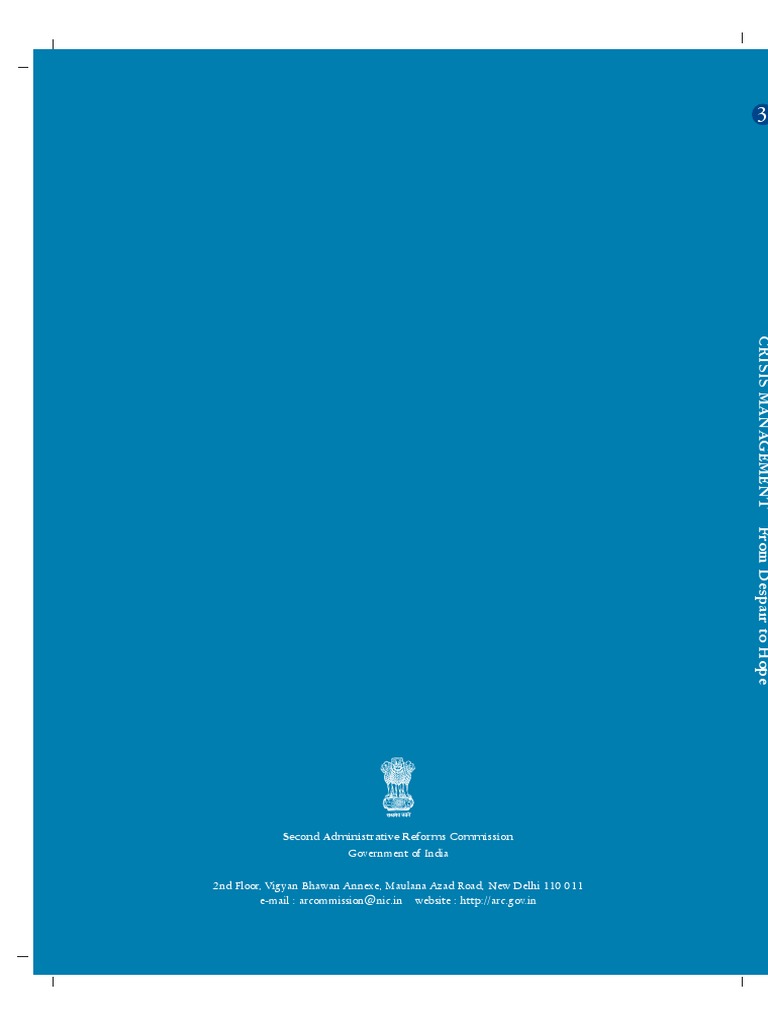 2nd ARC Third Report on Crisis Management | PDF | Emergency Management ...