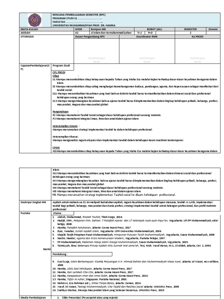 RPS Aqidah | PDF | Sains & Matematika
