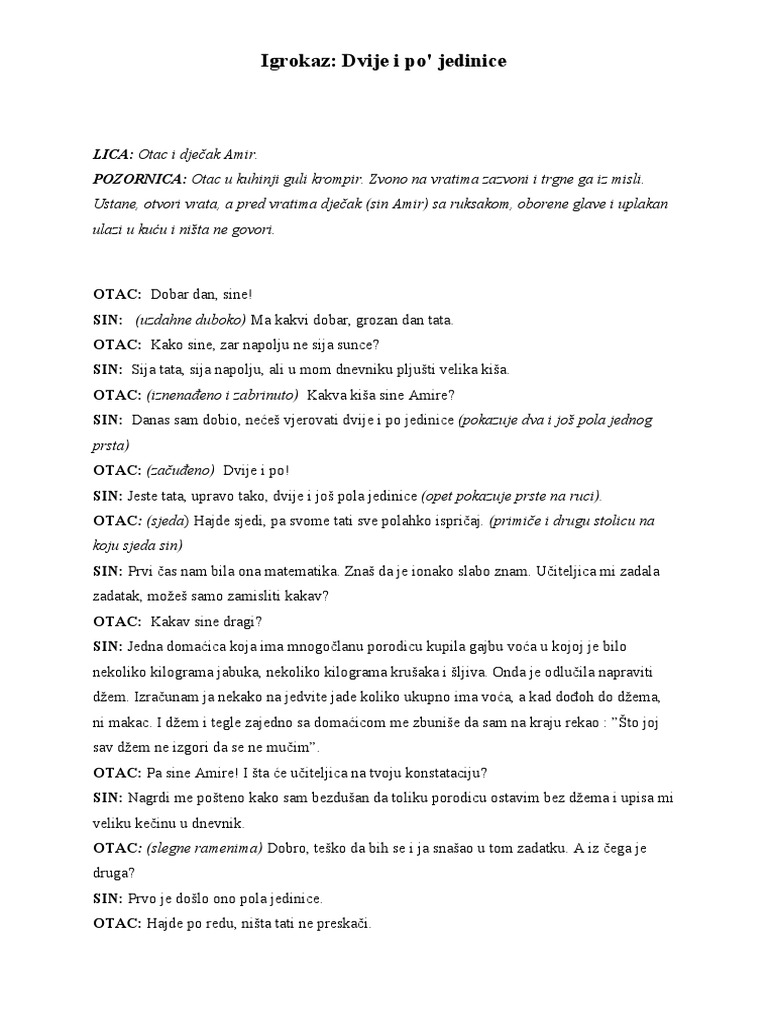 IGROKAZ Dvije I Po Jedinicee | PDF