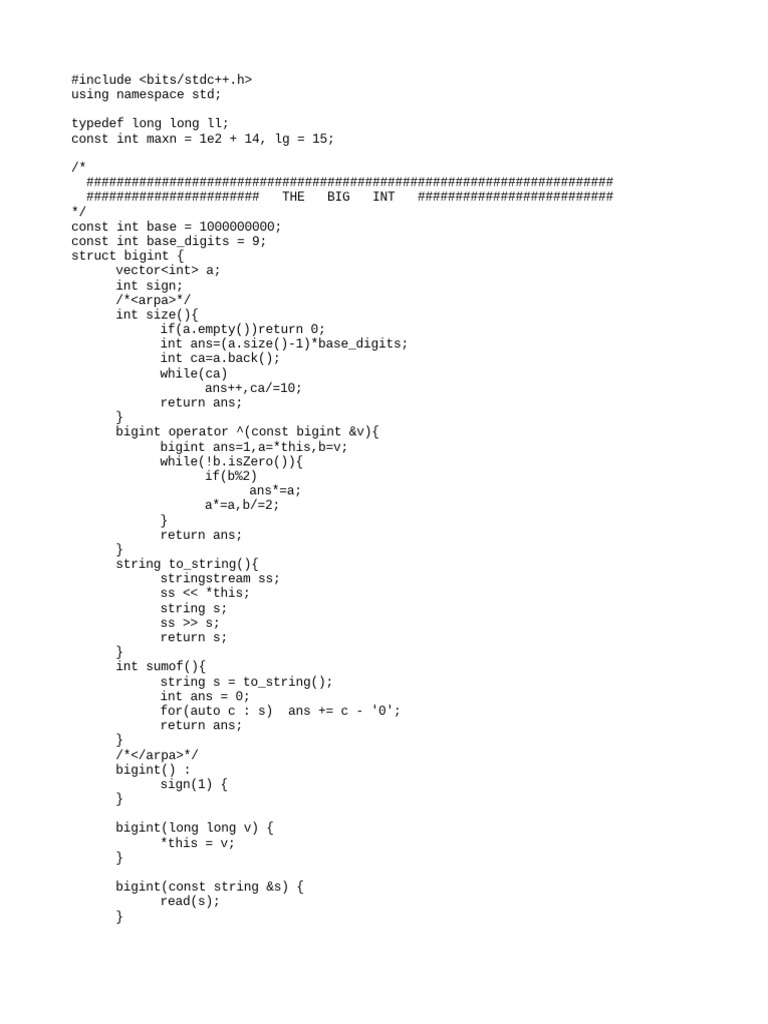 Big Integer | Download Free PDF | Programming Paradigms | Software Engineering