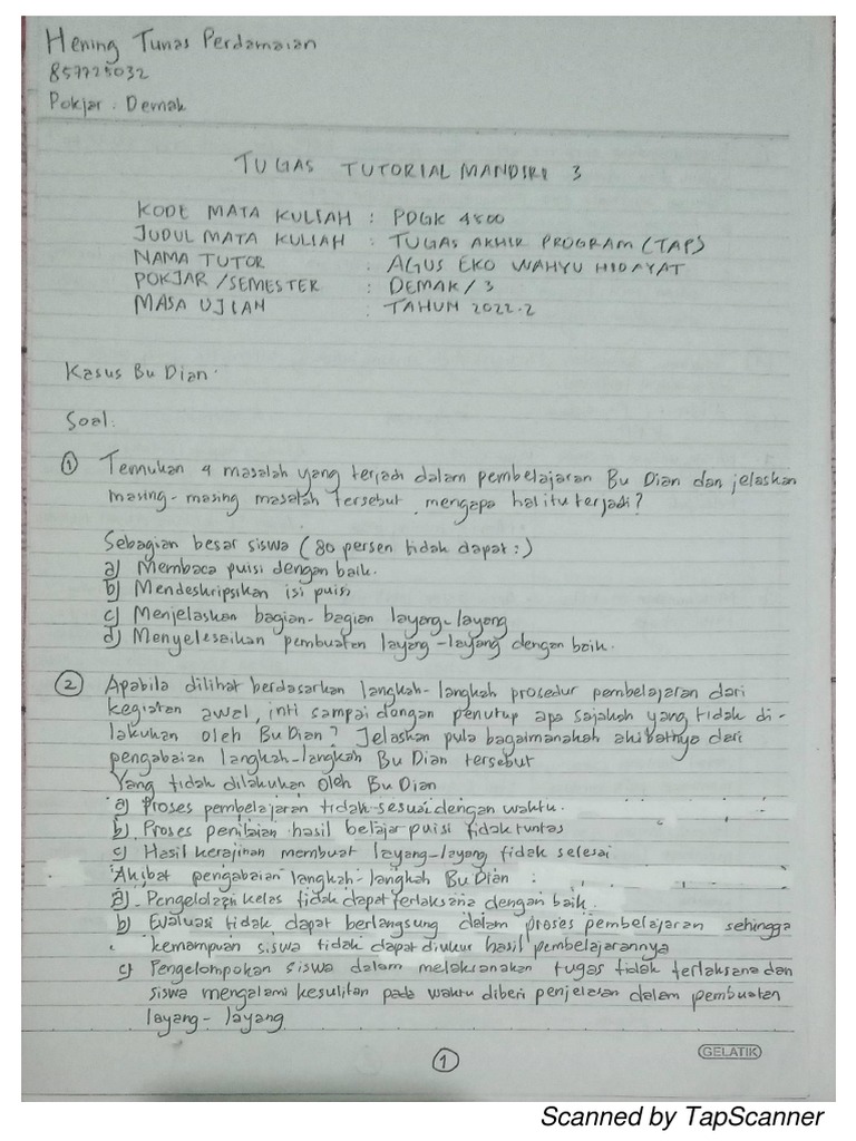 Tugas Tutorial III - Tugas Akhir Program - IDIK 4500 - Hening Tunas Perdamaian - 857725032 PDF ...