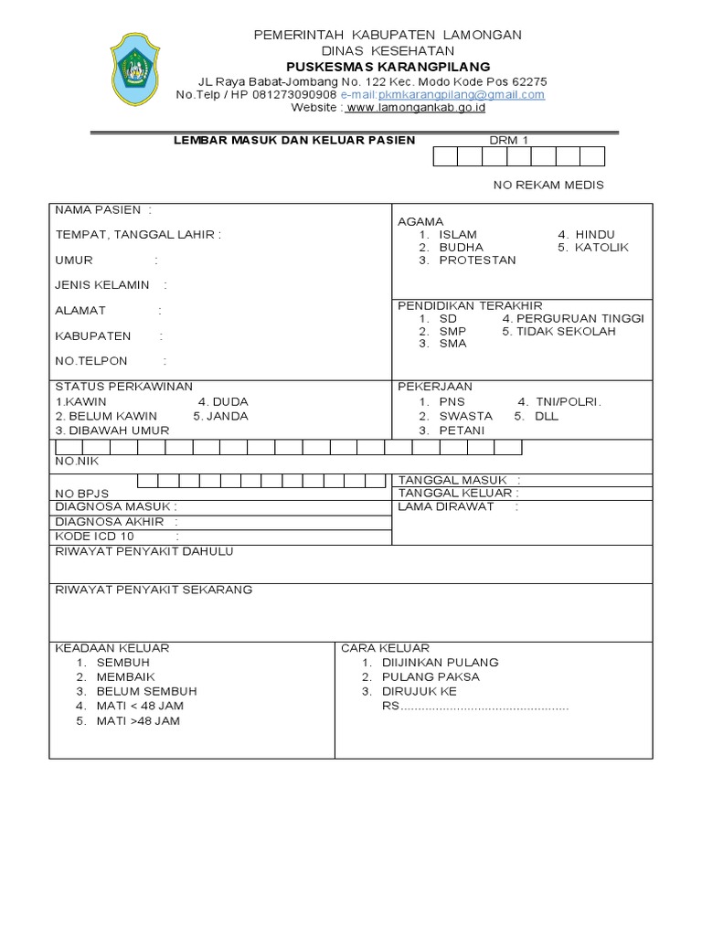 FORMULIR RAWAT INAP Pulang Paksa | PDF