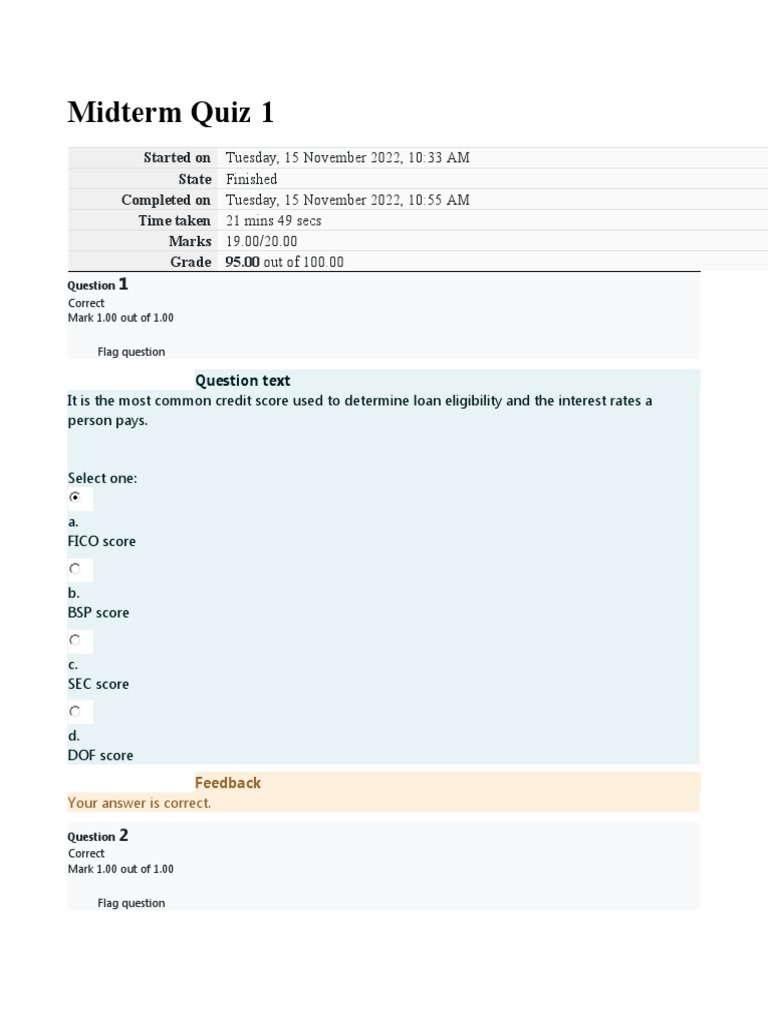 BAFM 6303 MidtermQ | PDF | Finance & Money Management | Credit