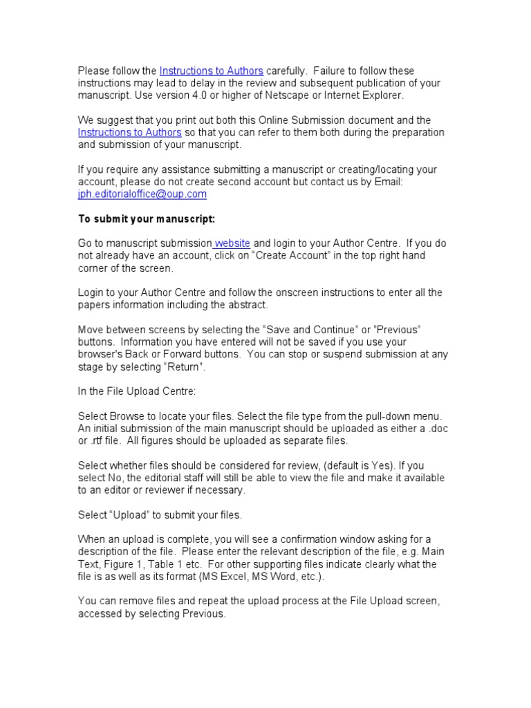 Instructions to Authors | PDF | Computer File | Manuscript