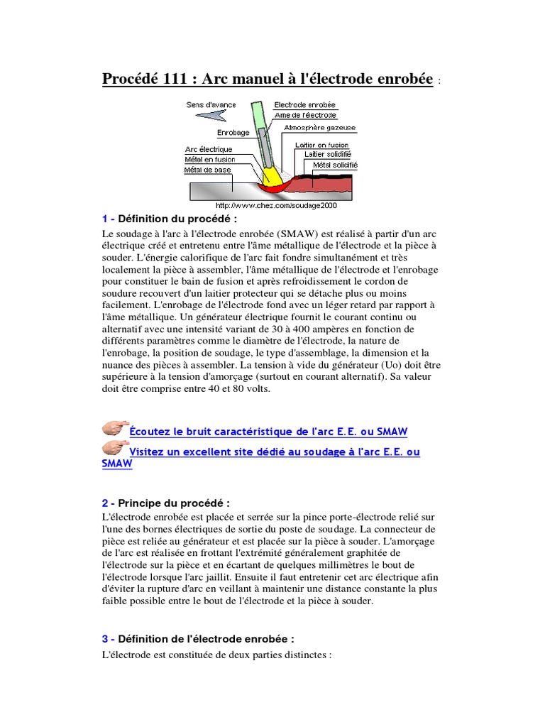 Soudage à l'arc avec électrode enrobée | PDF | Soudage | Construction