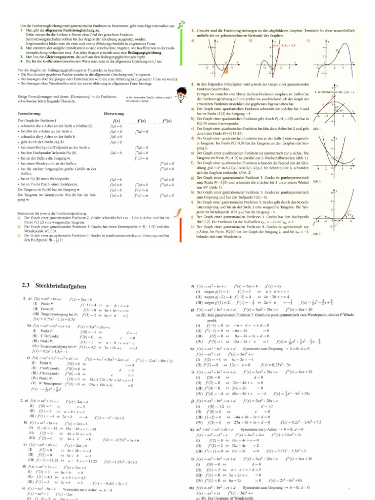 Rekonstruktion Von Funktionen Teil 2 Mit Lösung PDF | PDF
