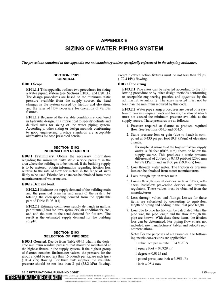 Appendix - E | PDF | Plumbing | Pressure