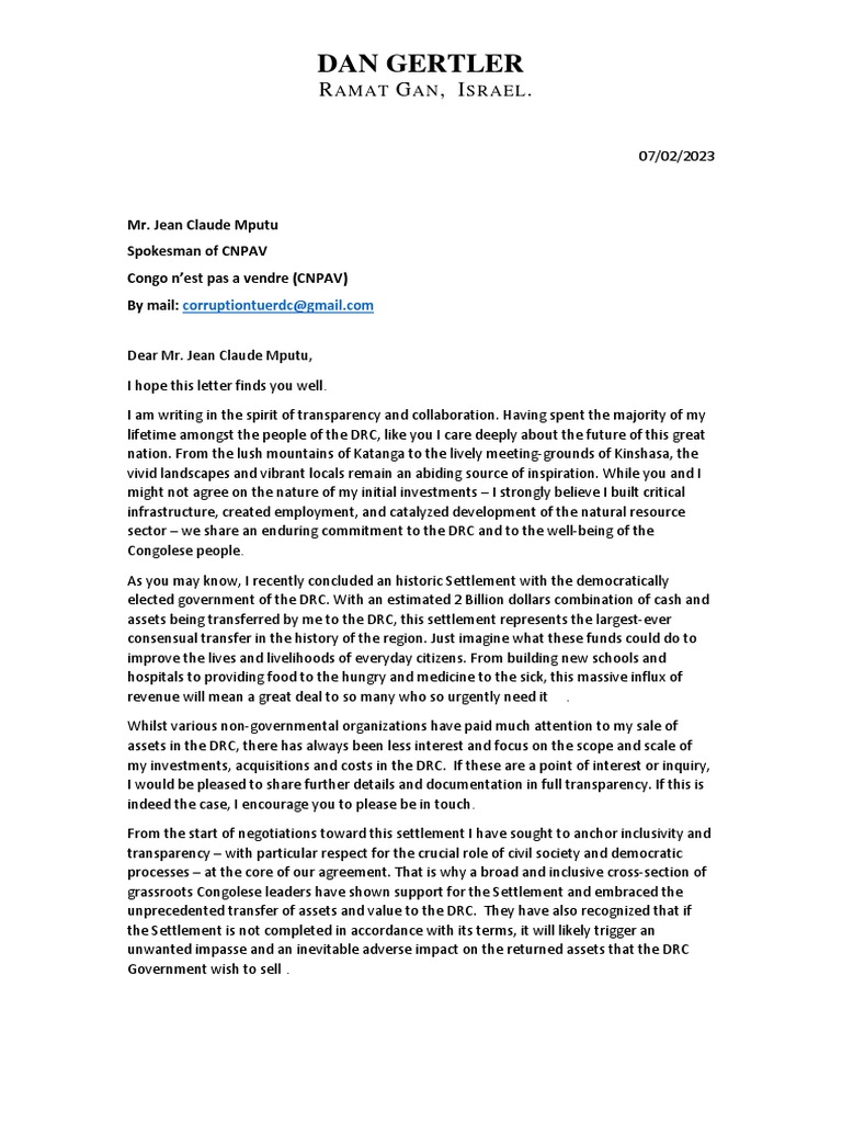 Mr. Jean Claude Mputu | PDF | Democratic Republic Of The Congo | Economies