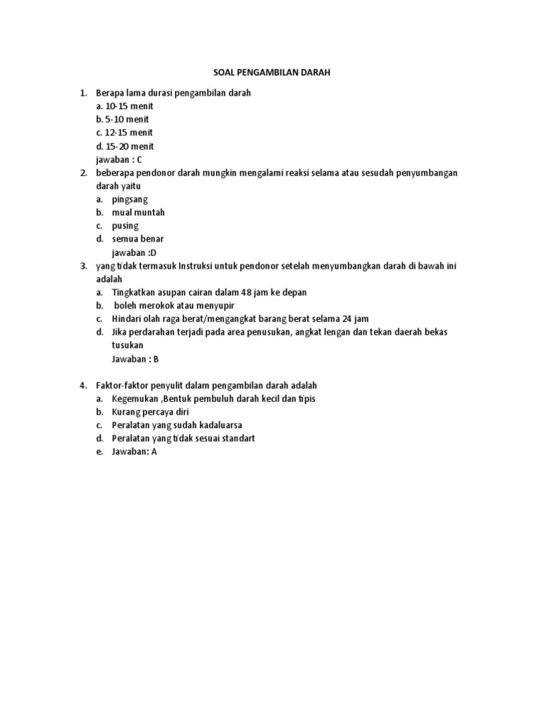 Panduan Pengambilan dan Penyimpanan Darah | PDF