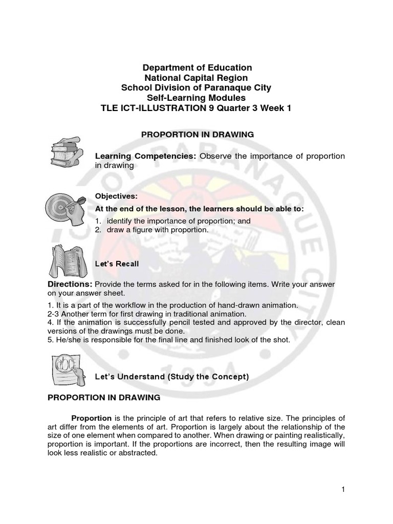 TLEILLUSTRATION G9 Module1 Quarter3 Week1 | PDF | Drawing | Learning