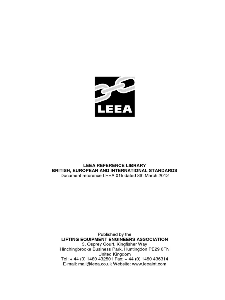 LEEA-Reference Library | PDF | Elevator | Crane (Machine)