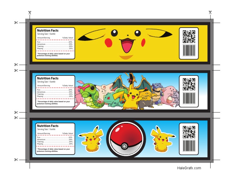 Pokemon Water Bottle Labels PDF | PDF