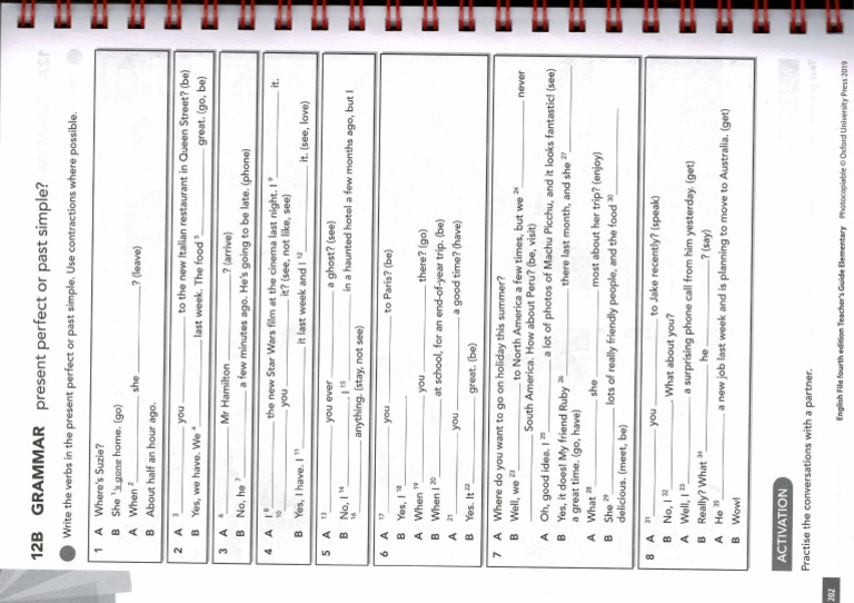 Elementary 12B Grammar Practice PDF | PDF