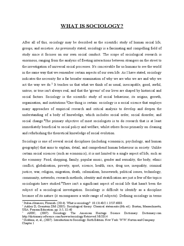 What Is Sociology | PDF | Sociology | Social Sciences