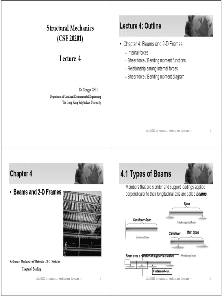 Lecture 4 Handout | PDF | Beam (Structure) | Bending