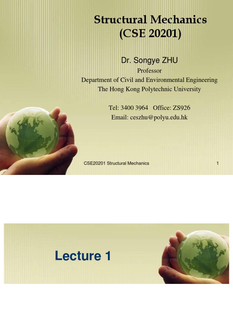 Lecture 1 Introdct of Struc Engr Handout PDF | PDF | Stress (Mechanics) | Composite Material