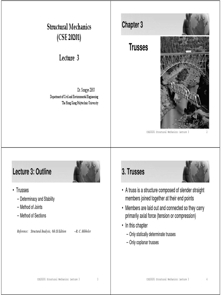 Lecture 3 Handout - Edited PDF | PDF | Truss | Force