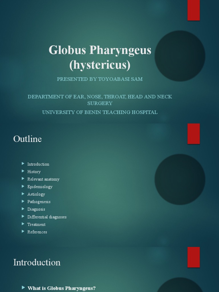 Globus Pharyngeus | PDF | Gastroesophageal Reflux Disease | Esophagus