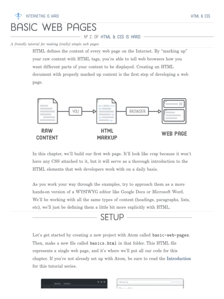Basic Web Pages Tutorial Html And Css Is Hard Pdf Html Element Html 4741