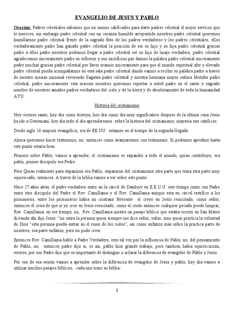 Evangelio de Jesus y Pablo | PDF | Jesús | Pablo el apóstol