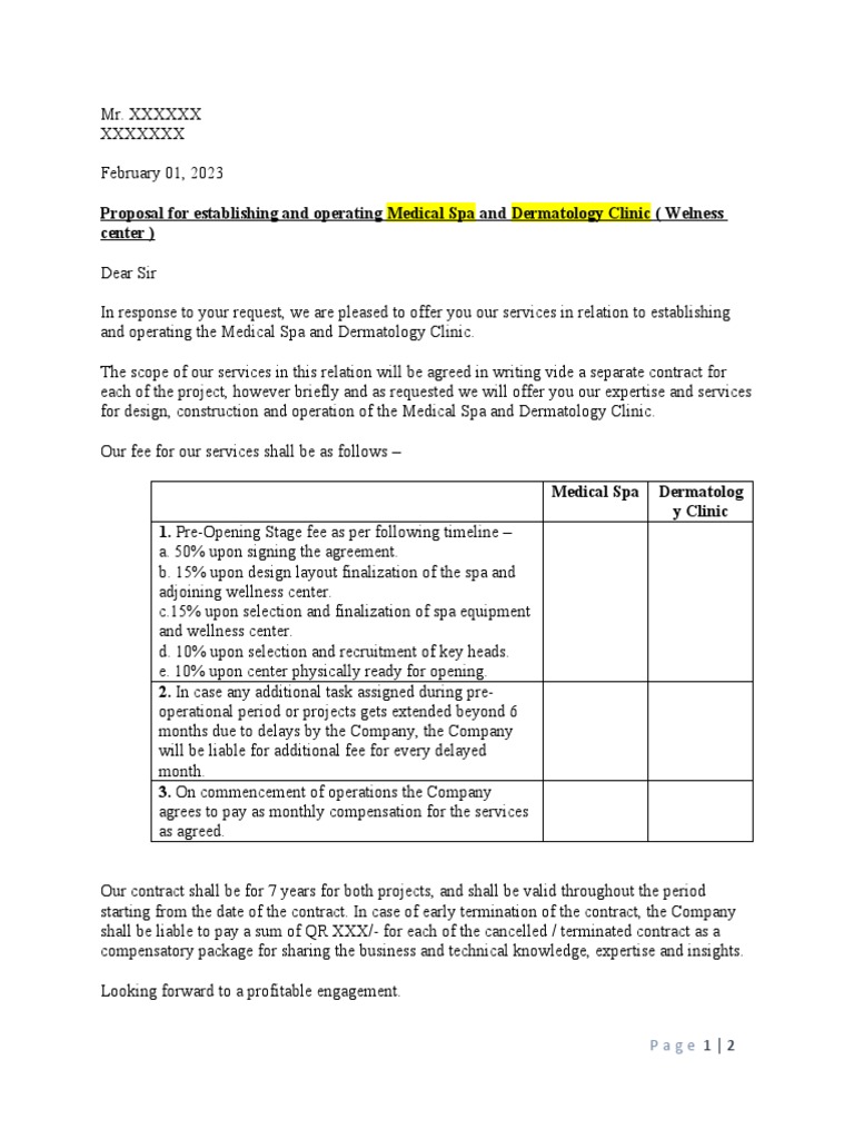 Medical Spa - Consultancy Draft | PDF
