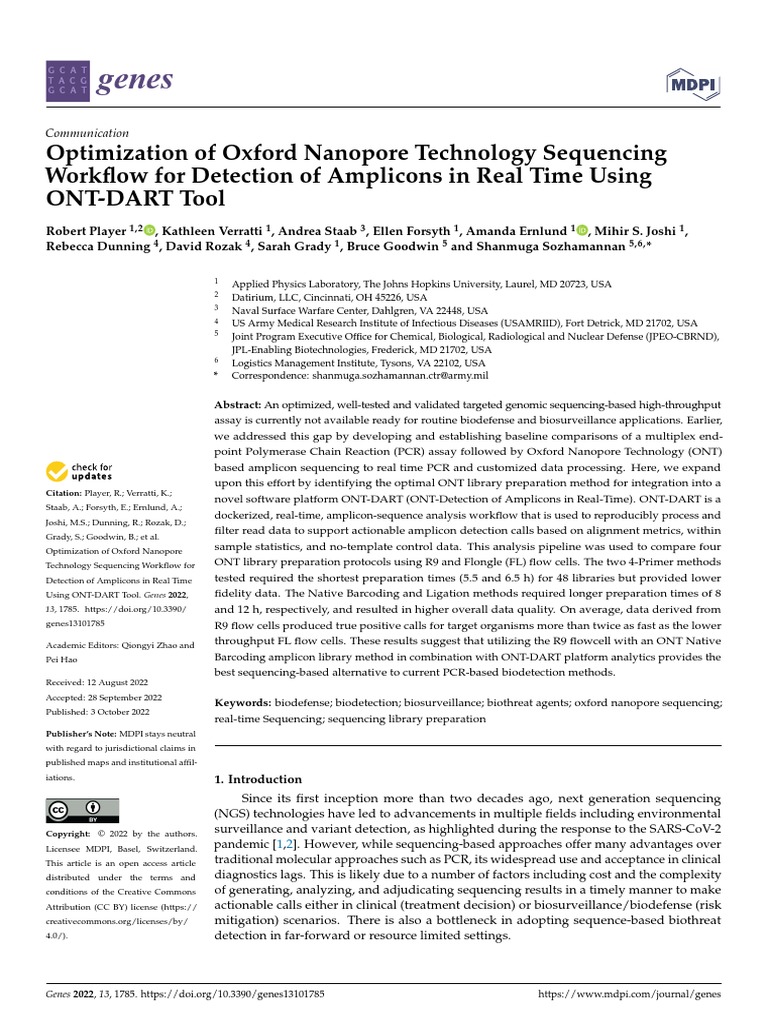 Optimization of Oxford Nanopore Technology Sequencing | PDF | Dna Sequencing | Polymerase Chain ...