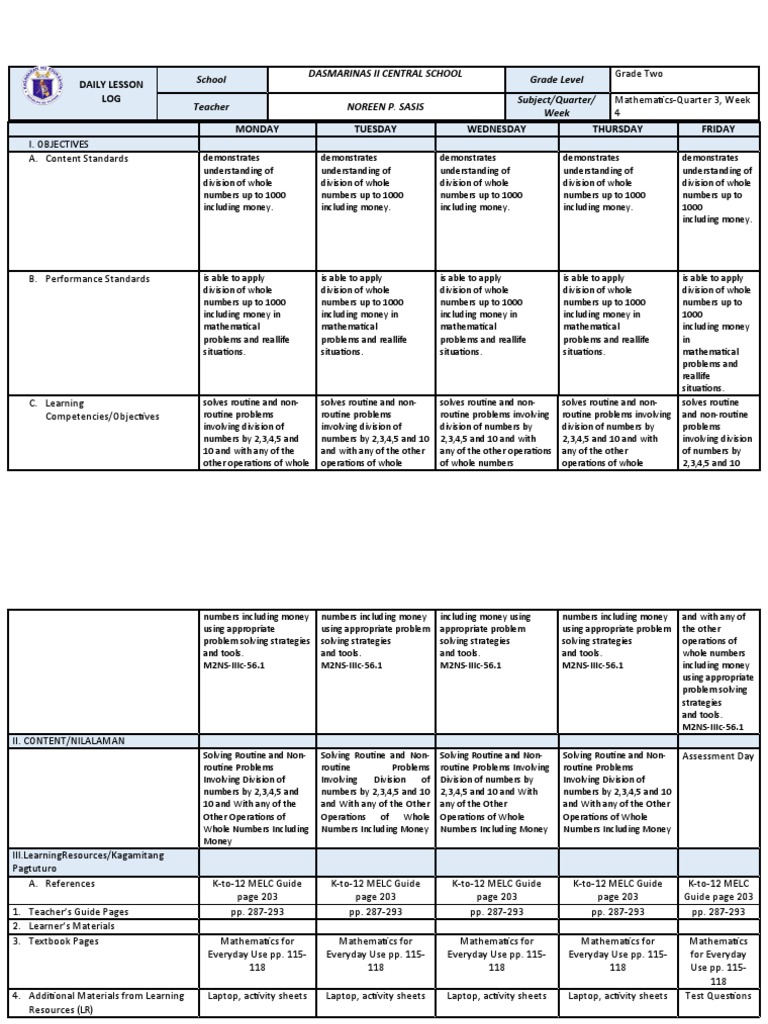 DLL MATH-2 Week4 Q3 | PDF