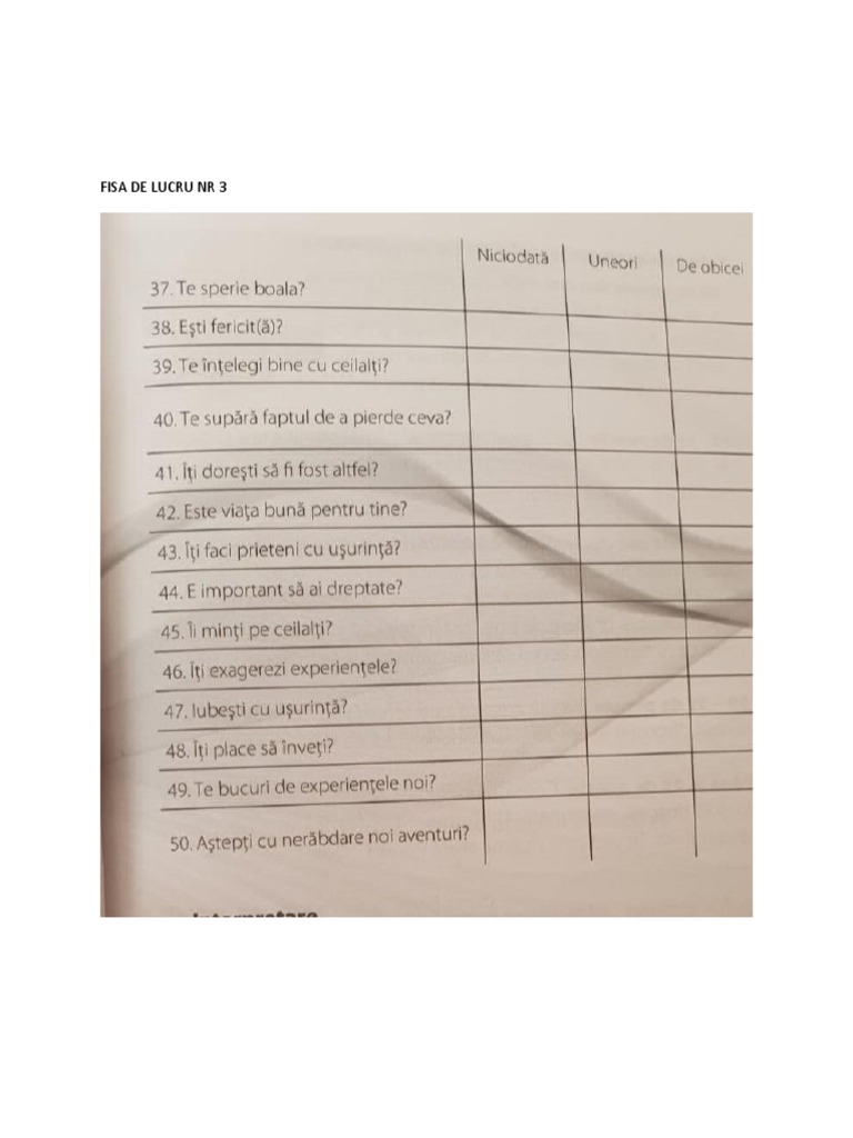Fisa de Lucru NR 3 | PDF