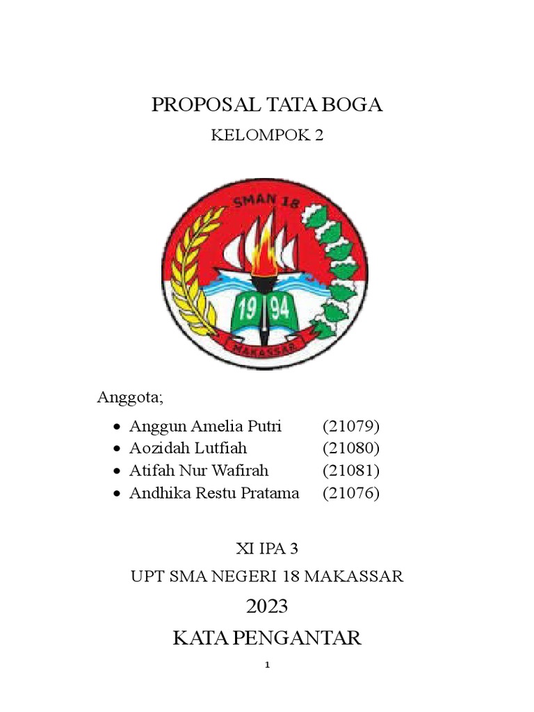 Proposal Tata Boga | PDF